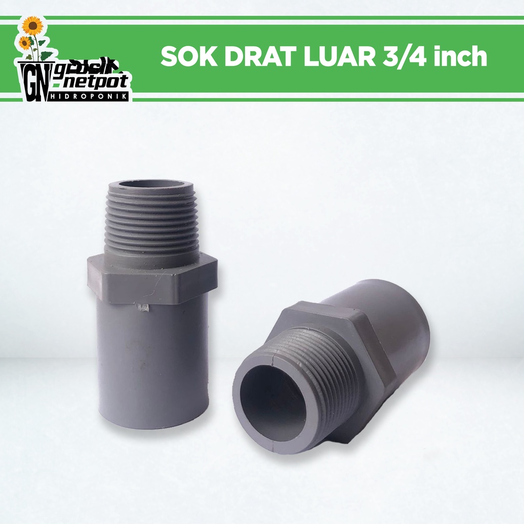 Jual Sok Drat Luar SDL 3/4 inch Fitting Pipa Paralon PVC / Socket ...