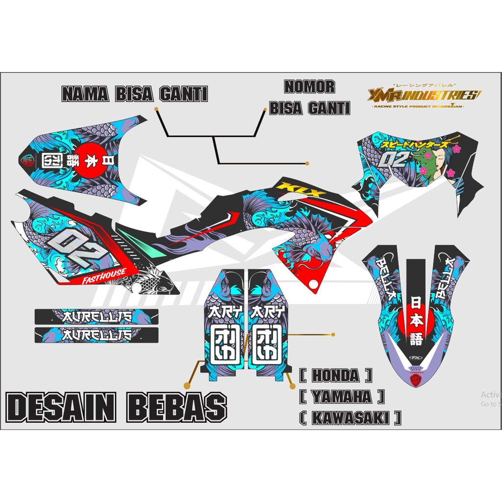 Jual STIKER DECAL NEW DESAIN CUSTOM BEBAS PILIH DESAIN BISA UBAH WARNA ...