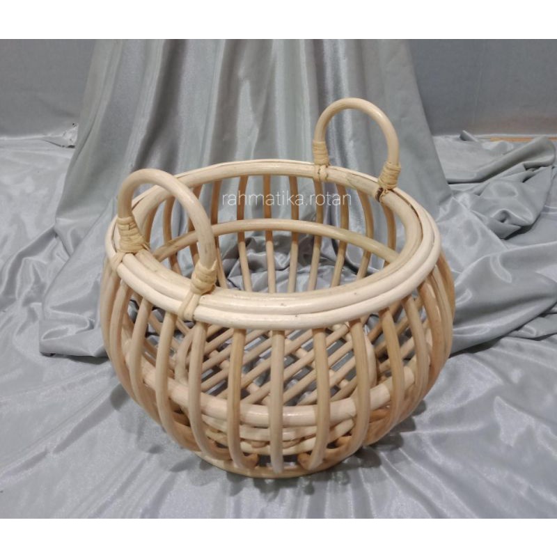 Jual basket kranjang rotan diameter 28cm/kranjang rotan serbaguna ...