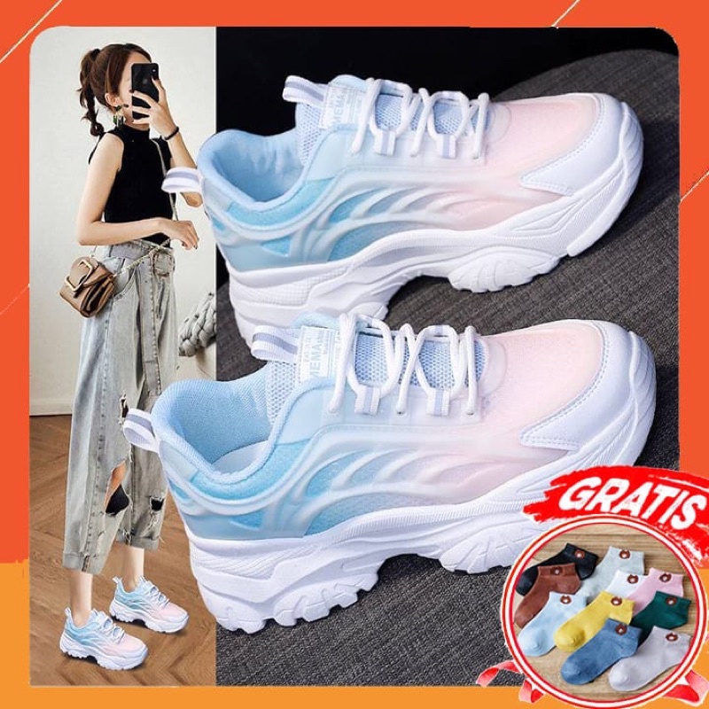 Jual (FREE KAOS KAKI & BOX) SN004 SEPATU SNEAKERS WANITA IMPORT KOREA ...