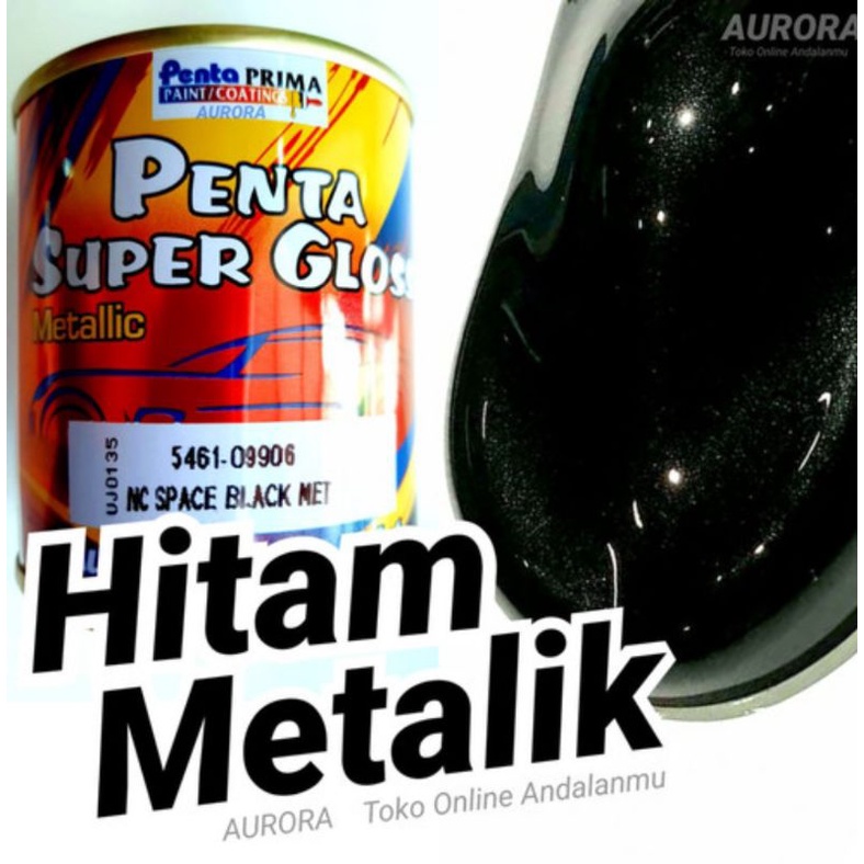 Jual Cat Hitam Metalik Penta Super Gloss NC Space Black Metalic Cat ...