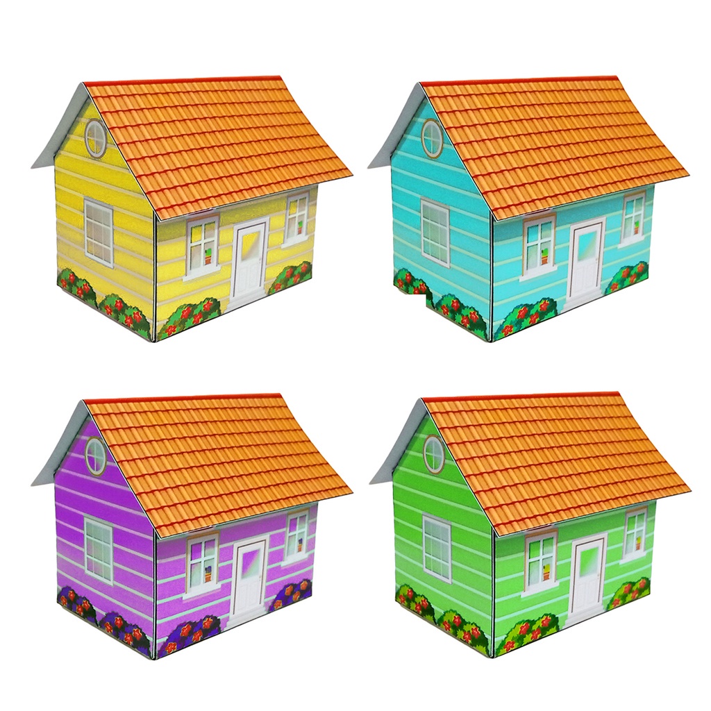Jual Papermodel Rumah Rumahan Papercraft isi 4 | Shopee Indonesia