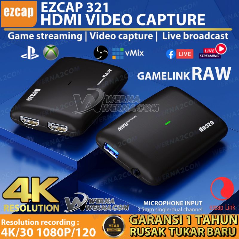 Jual EZCAP 321 USB 3.0 HDMI Video Capture GameLink RAW 4K / EZCAP321 ...