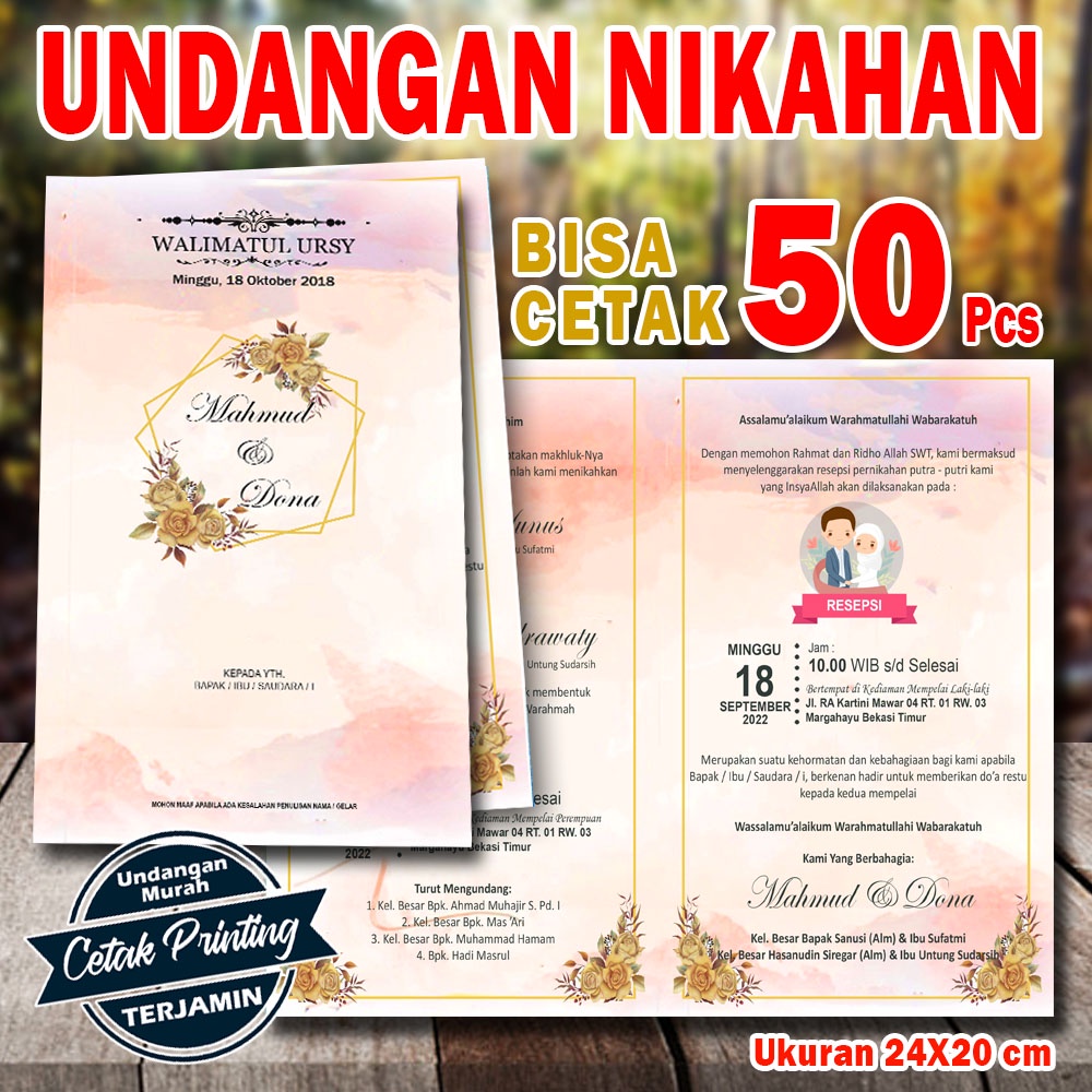 Jual Undangan Pernikahan Murah, Unik, Simple dan Elegan Cetak Print ...