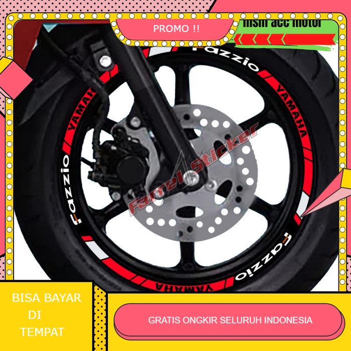 Jual Stiker Sticker Velg Fazzio Berkualitas Premium - Merah | Shopee ...
