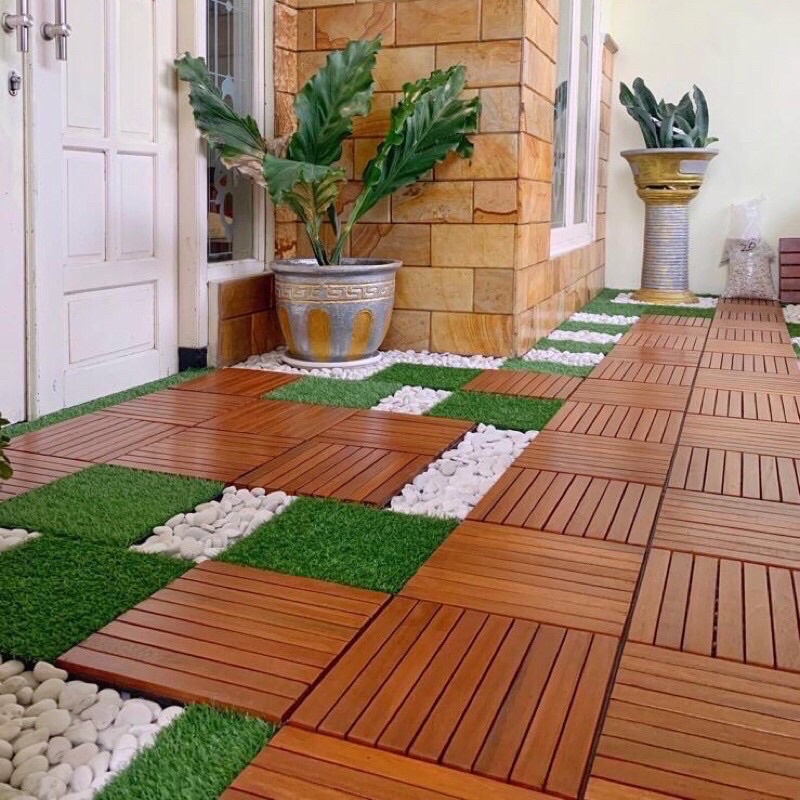 Jual Decking tile lantai kayu jati ukuran 30cm x 30cm bongkar pasang ...