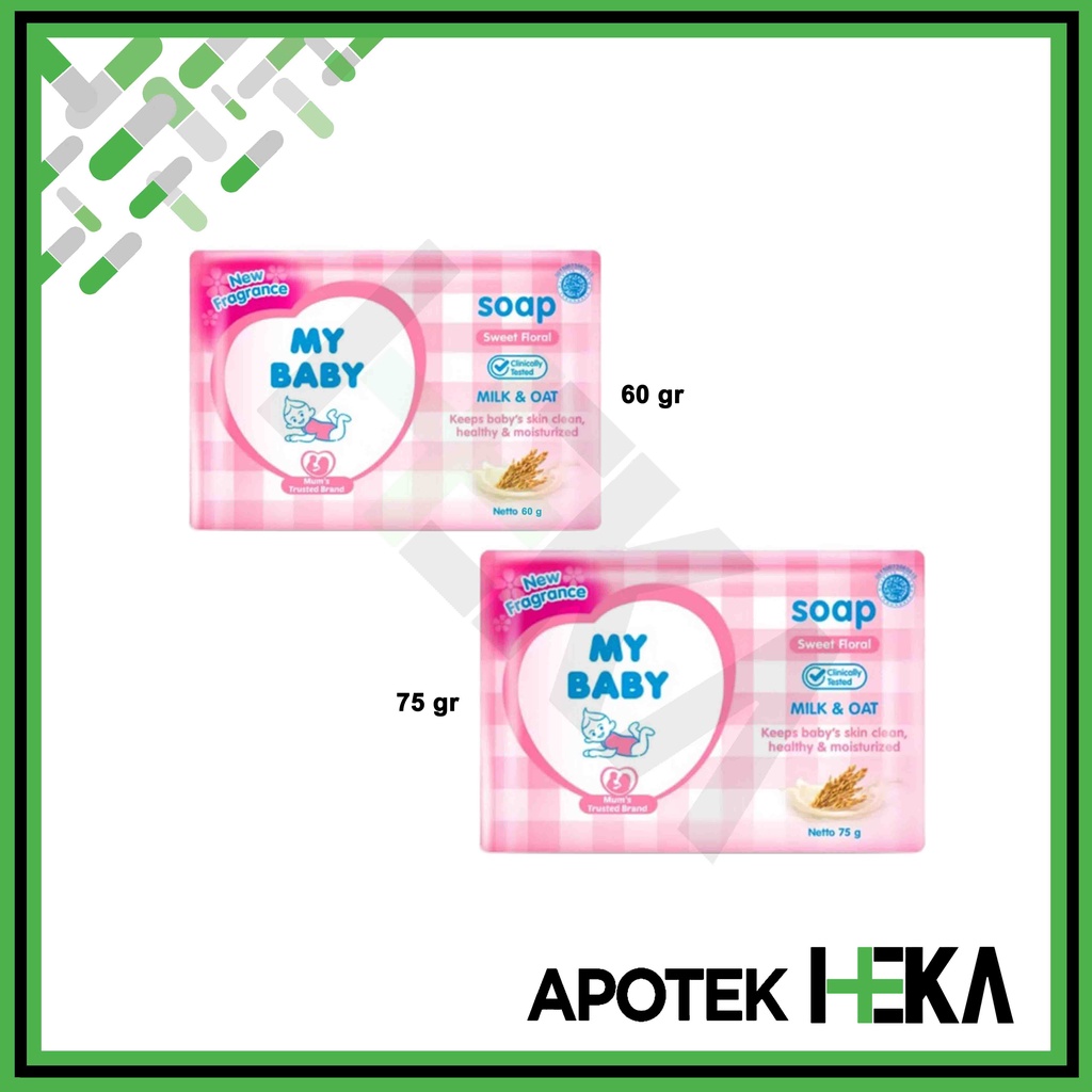 Jual My Baby Soap Sweet Floral - Milk & Oat Sabun Batang Bayi Pink ...