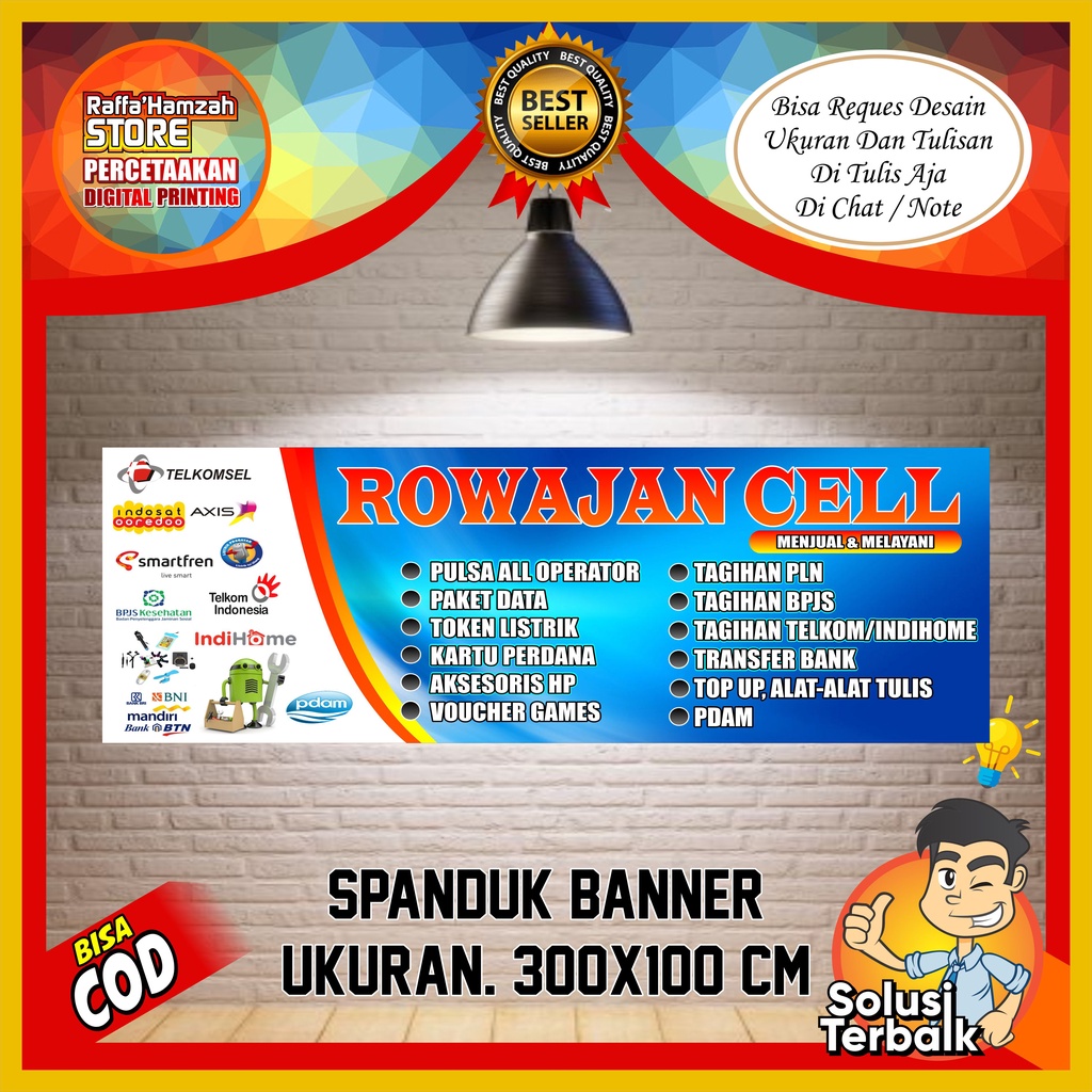 Jual Spanduk Banner Konter Pulsa Cell Seluler ukuran 2x1 | Shopee Indonesia