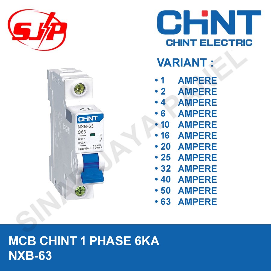 Jual MCB CHINT NXB-63 1P 6kA 1A 2A 4A 6A 10A 16A 20A 25A 32A 40A 50A 63A ORIGINAL | Shopee Indonesia