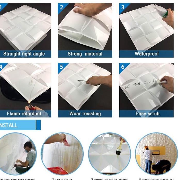 Jual Wallpanel PVC 3D Wallpaper Dinding 50cm x 50cm High Quality [MTK ...