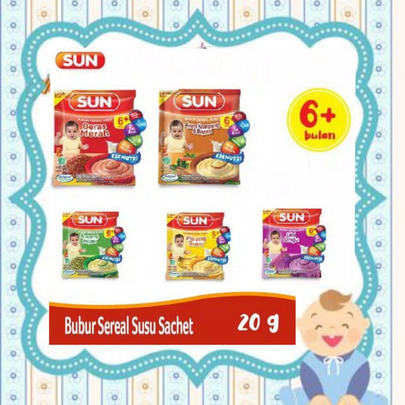 Jual Sun Bubur Bayi 6 bulan ke atas Sachet 20gr | Shopee Indonesia