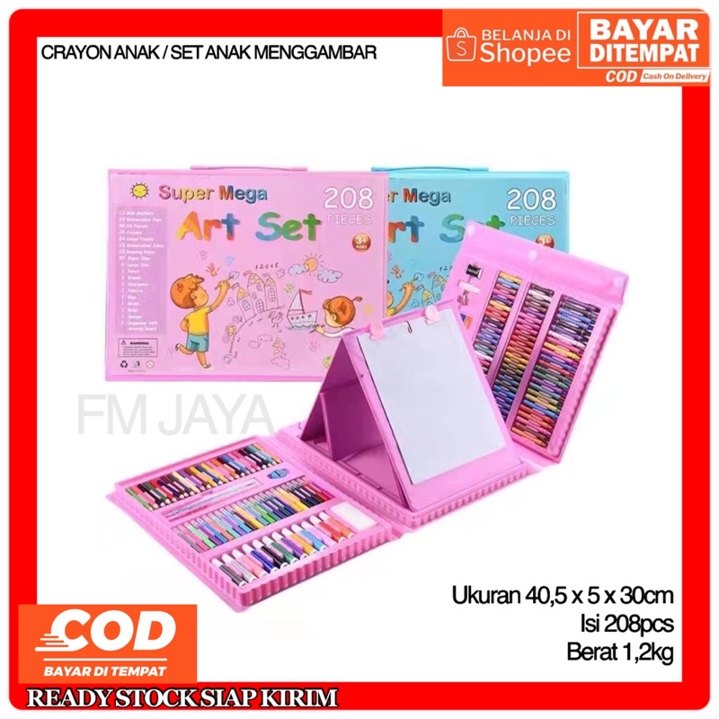 Jual CRAYON ANAK SET 208PCS ALAT MENGGAMBAR MELUKIS ANAK-ANAK CRAYON ...