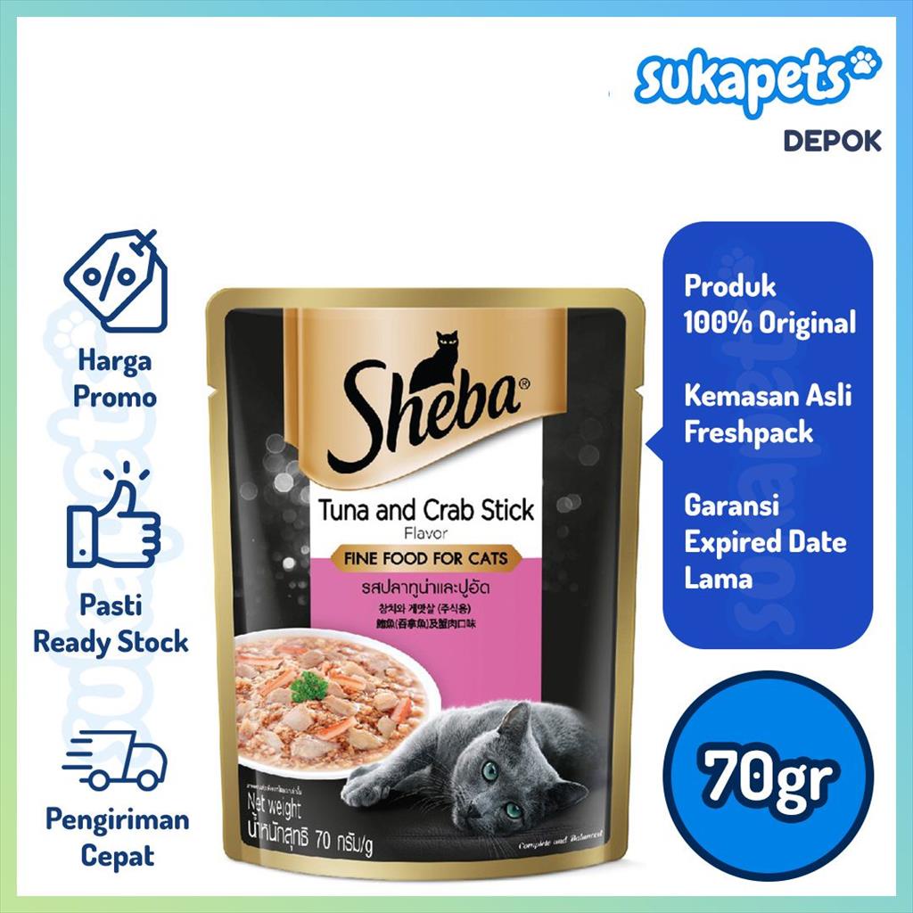Jual Sheba Pouch Tuna Crab Stick Makanan Kucing Basah Wet Food 70gr ...