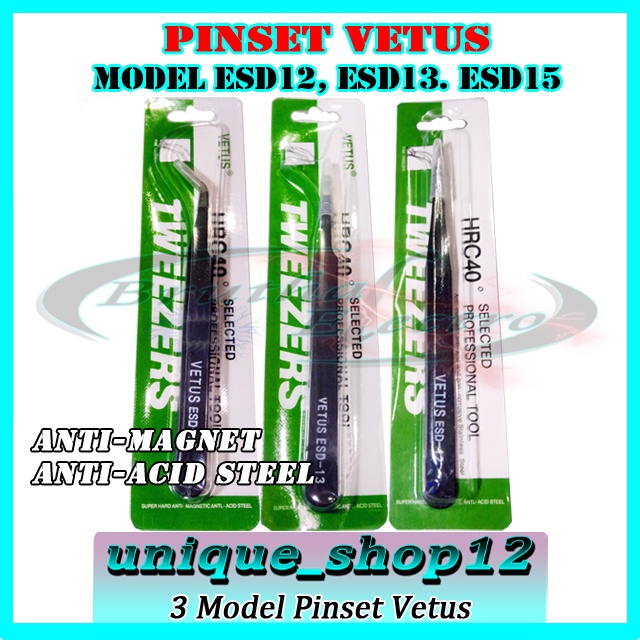 Jual Pinset Vetus Tweezer Bengkok Lurus Lancip Lurus Tumpul ESD-12,13 ... Jual Pinset Vetus Tweezer Bengkok Lurus Lancip Lurus Tumpul ESD-12,13 ...