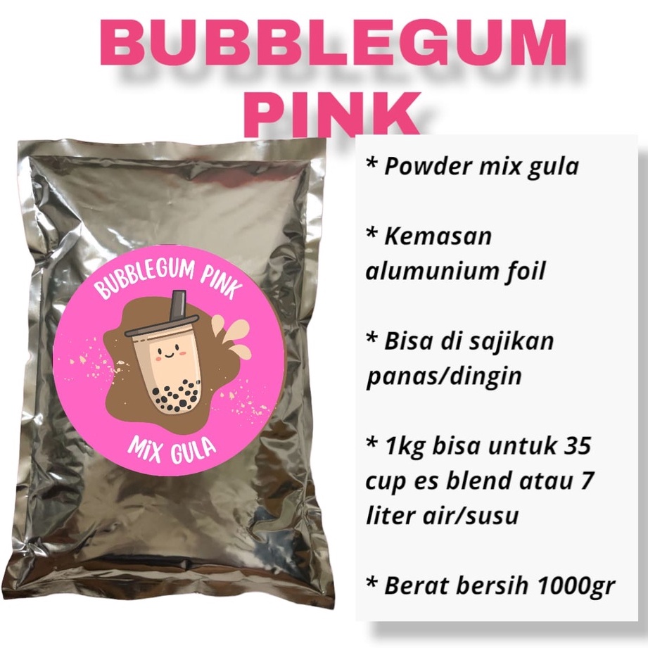 Jual BUBUK MINUMAN BOBA / SERBUK MINUMAN / POWDER DRINK RASA BUBLEGUM ...