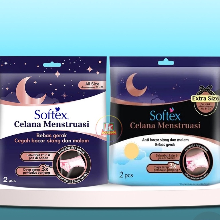 Jual SOFTEX CELANA MENSTRUASI ALL SIZE & EXTRA SIZE (2PCS) | Shopee ...