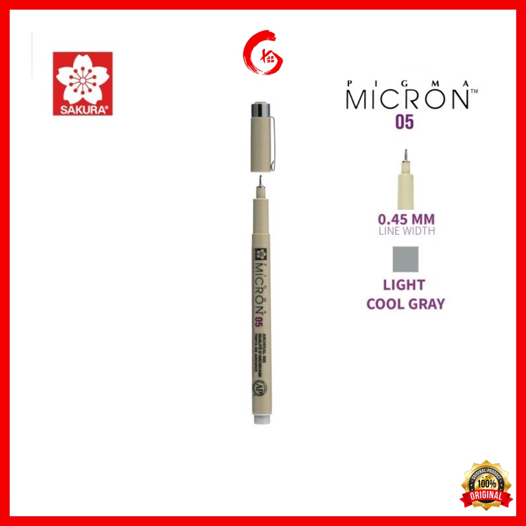 Jual SAKURA Pigma Micron Gray Color Pigment Ink Drawing Pen | Shopee Indonesia
