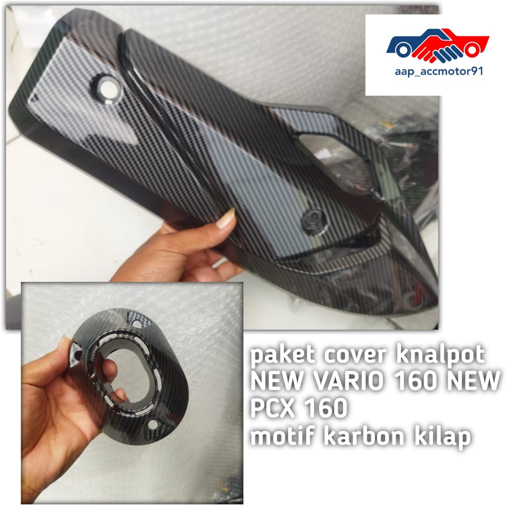 Jual paket cover knalpot NEW VARIO 160 NEW PCX 160 karbon kilap | Shopee Indonesia