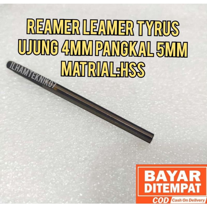 Jual mata REAMER HSS TIRUS LEAMER PEMBESAR LUBANG BOSKLAP 4mm ke 5mm ...