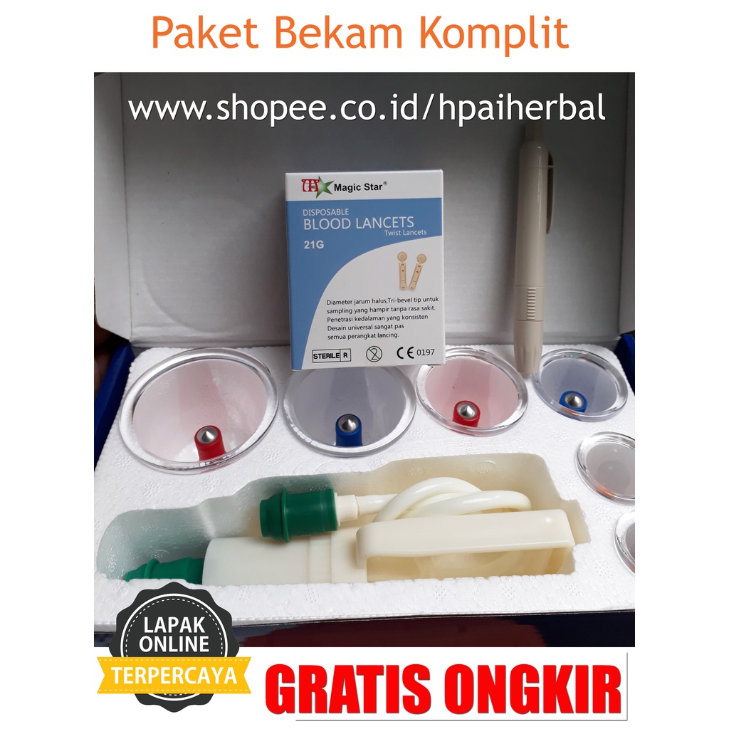 Jual Set Bekam Lengkap isi 6 Hijamah Magicstar Plus Pena dan Jarum ...