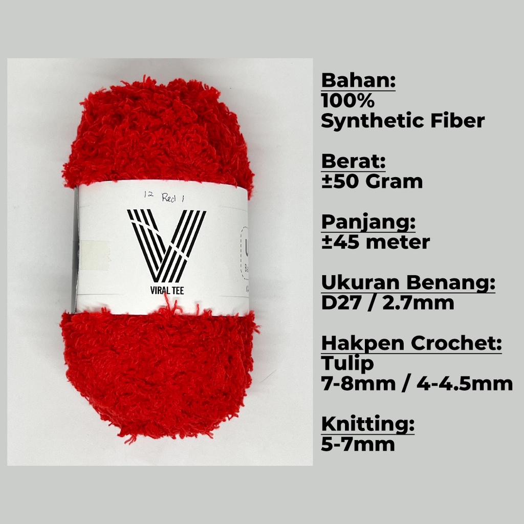 Jual Benang Rajut Handuk Bulu Import (50gr) / Towel Yarn Boneka Coral ...