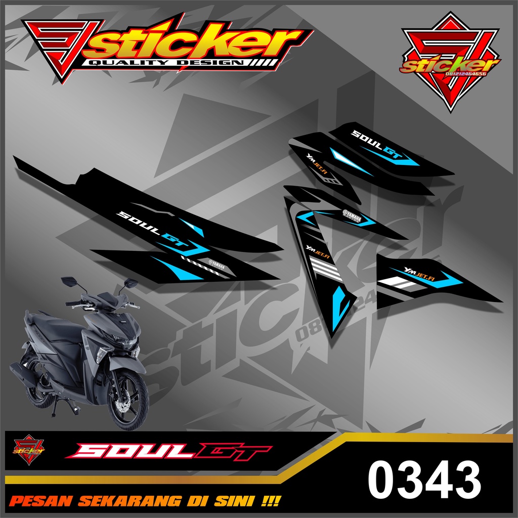 Jual 0343 STRIPING STICKER SOUL GT 125 VARIASI LIST RACING - YAMAHA ...
