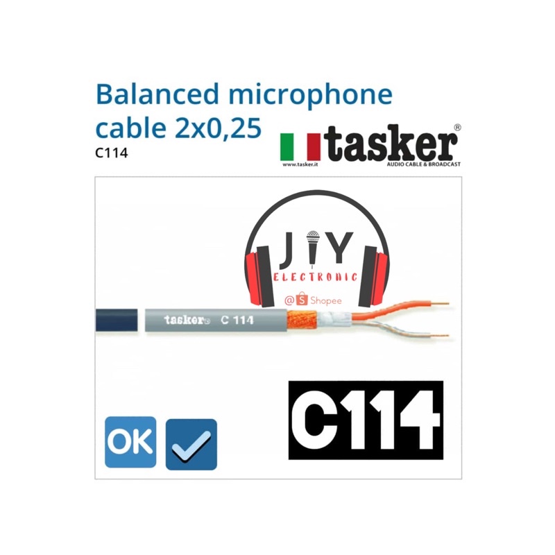 Jual (PER METER) Kabel Mic Microphone Tasker C114 | Shopee Indonesia
