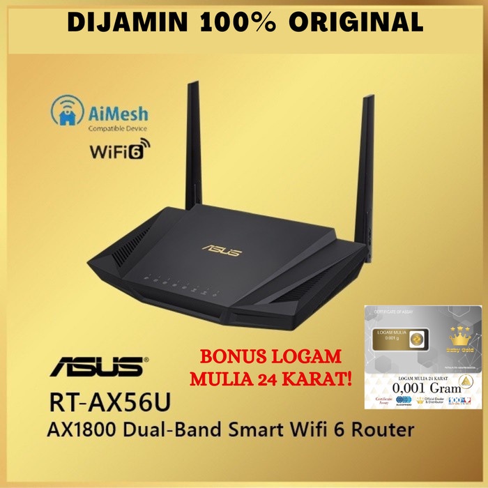 Jual Asus RT-AX56U WiFi 6 Dual-Band Router WiFi 6 AX1800 With AiMesh ...