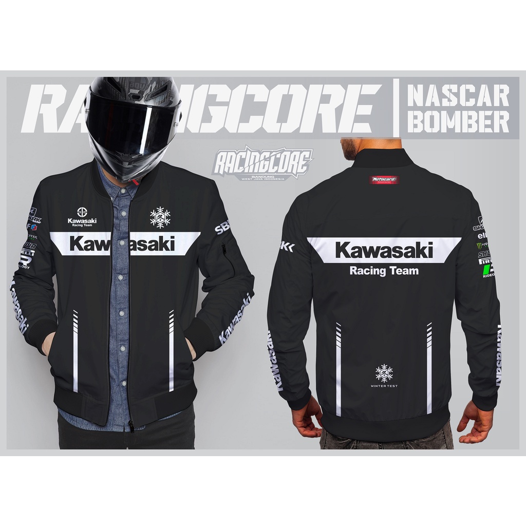 Jual JAKET BOMBER NINJA KAWASAKI JAKET NINJA 250 JAKET MOTOR ZX10 ZX6 ...