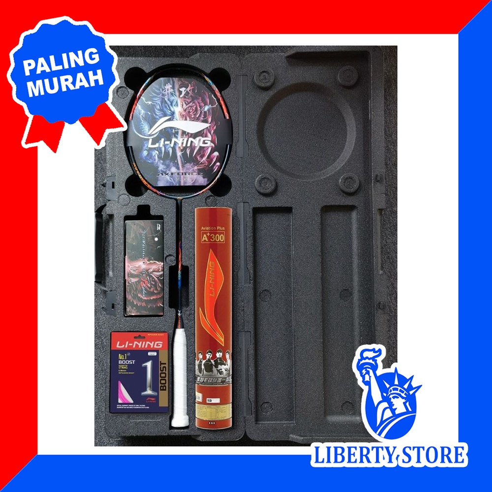 Jual Raket Badminton ORIGINAL LINING AXFORCE 90 4U TIGER + BOX ...