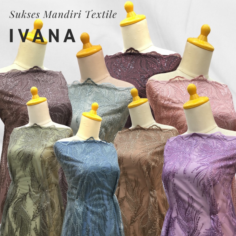 Jual [IVANA] Brokat Brukat Tile Premium Mewah Warna Denim Blue Lilac ...