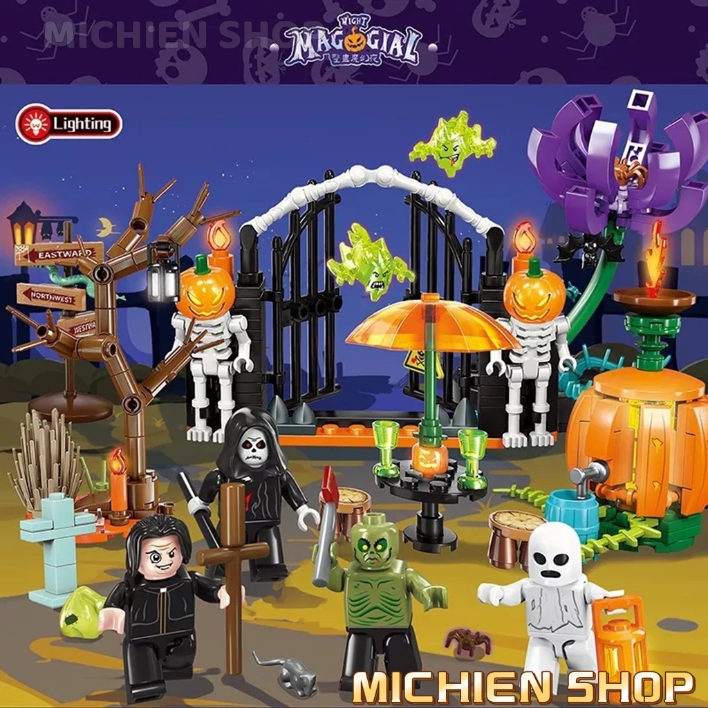Jual Sembo Block Mainan Labu Halloween 4-in-1 DIY Blok Kit Anak ...
