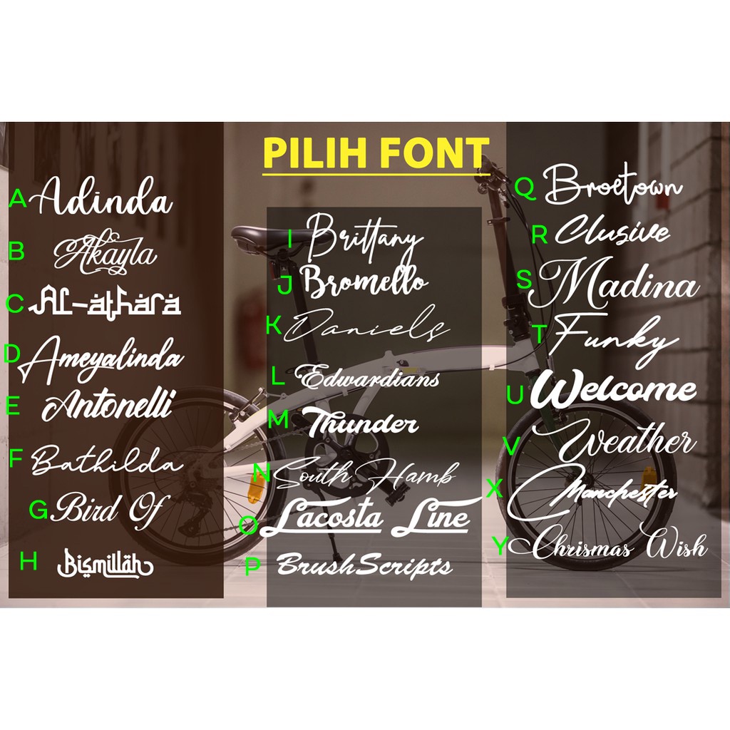 Jual Cutting Sticker Nama Untuk Frame Sepeda | Shopee Indonesia