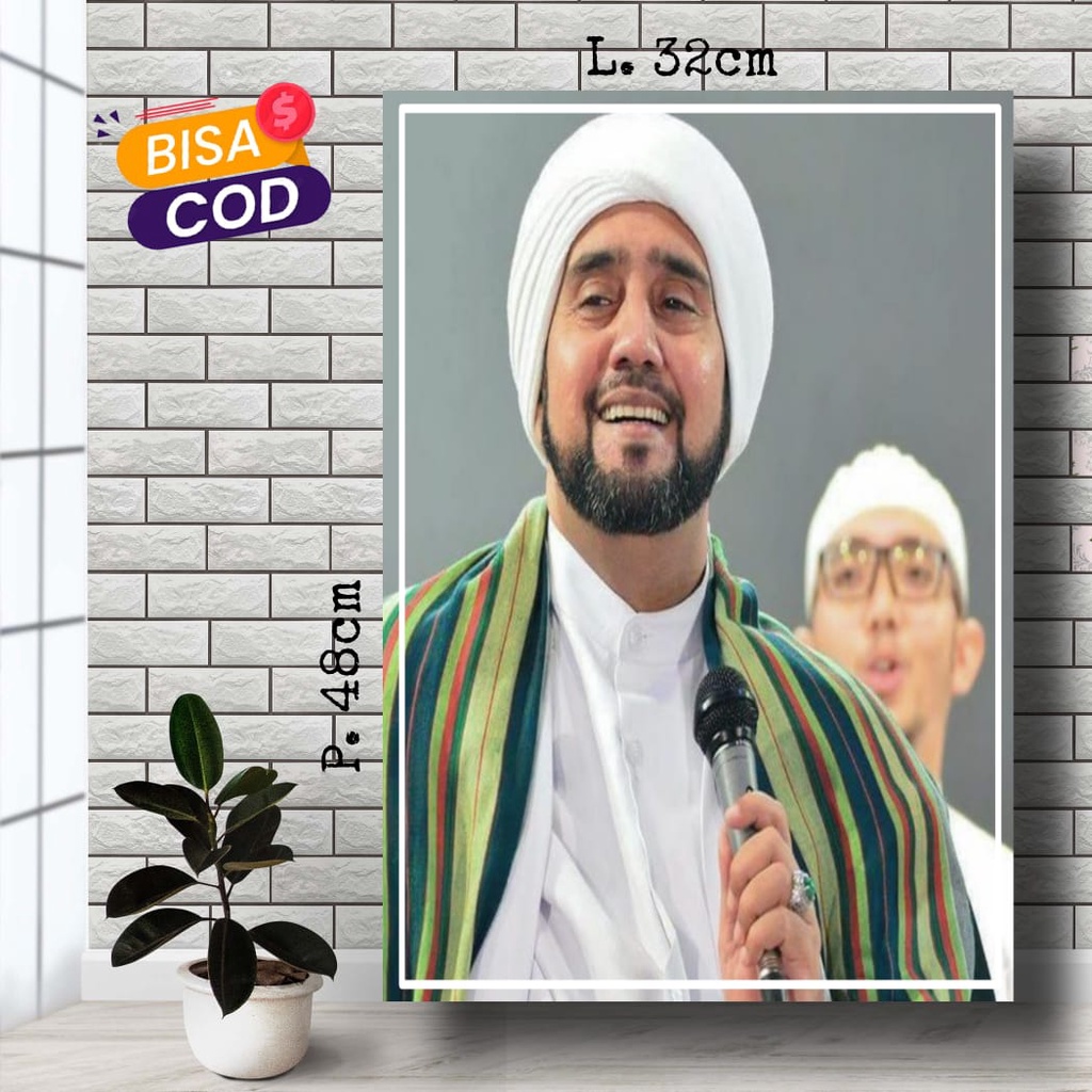 Jual POSTER HABIB SYECH ABDUL QODIR/UKURAN BESAR 48X32 CM / FOTO HABIB DAN ULAMA / POSTER ...
