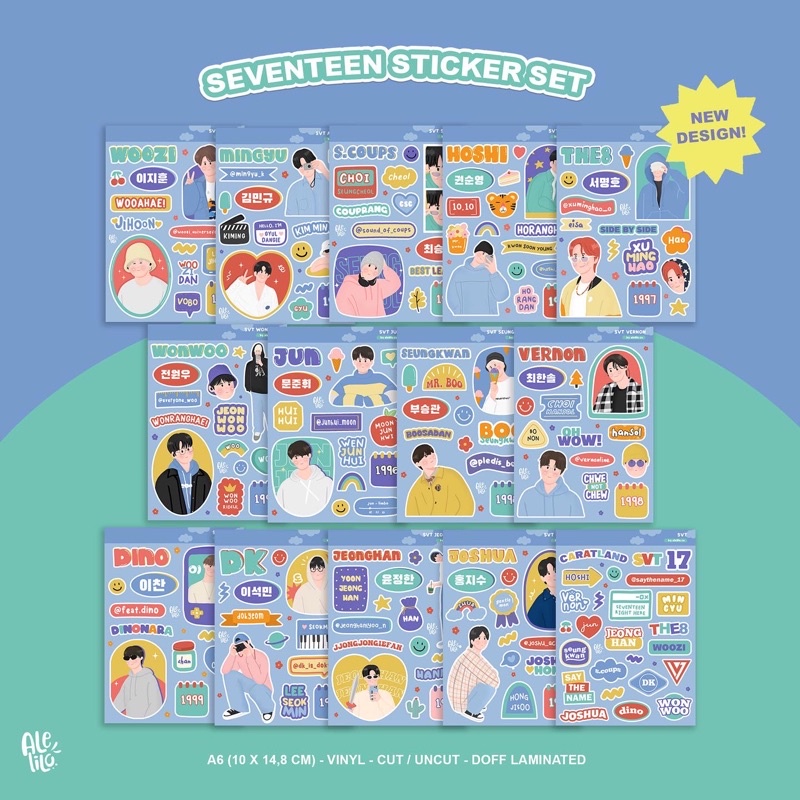 Jual SEVENTEEN STICKER SET (NEW DESIGN) | Shopee Indonesia