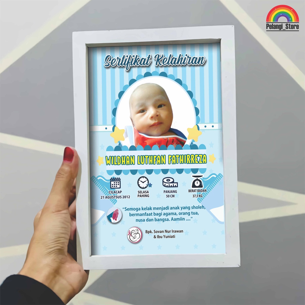 Jual CETAK FRAME BABY BORN NEWBORN BIODATA BAYI / SERTIFIKAT KELAHIRAN ...