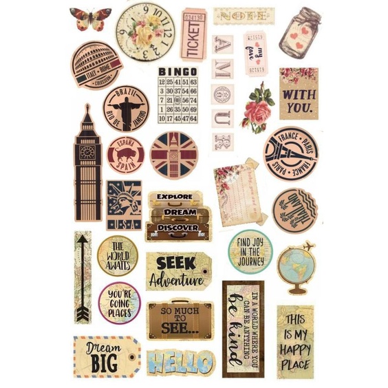 Jual Brown Vintage Stickers | stiker coklat aesthetic | stiker vintage ...