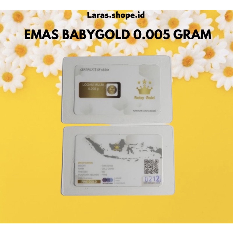 Jual BABY GOLD EMAS MINI LOGAM MULIA 0.005 GRAM | Shopee Indonesia
