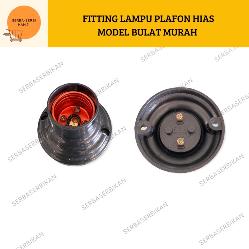Jual FITTING LAMPU TEMPEL PLAFON HIAS BULAT WARNA HITAM | Shopee Indonesia