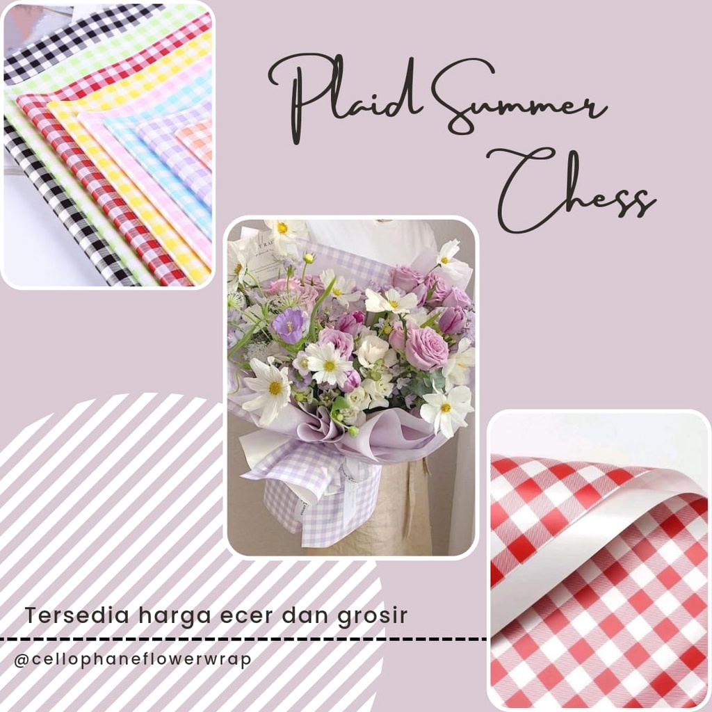 Jual Kertas Buket BiColor Square Pattern Catur Cellophane Flower ...