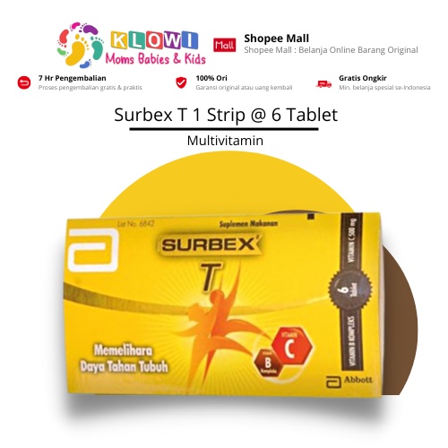 Jual Surbex T Tablet Vitamin Daya Tahan Tubuh - 1Strip@6Tablet | Shopee ...