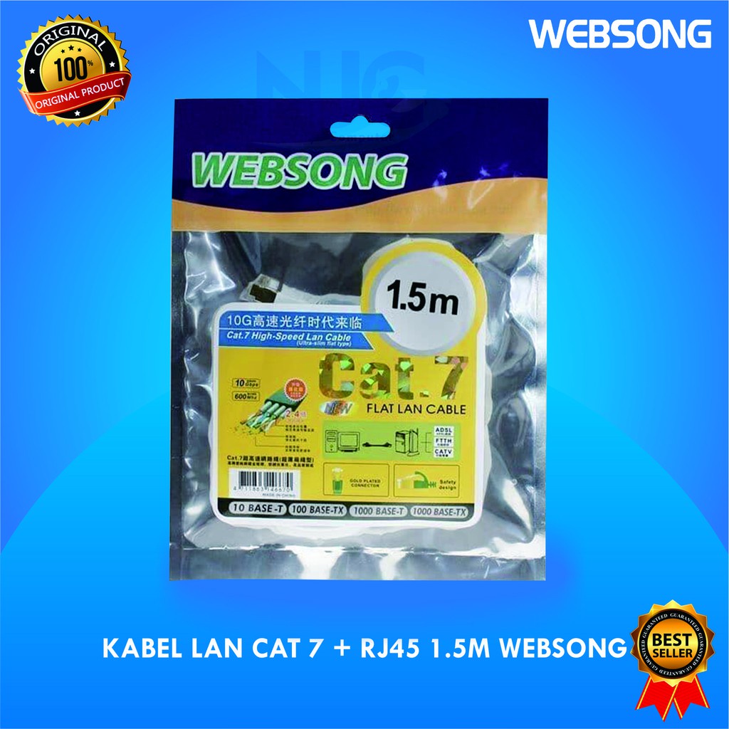 Jual KABEL LAN CAT7 / CAT 7 + RJ45 WEBSONG 1.5M 3M 5M 10M | Shopee ...
