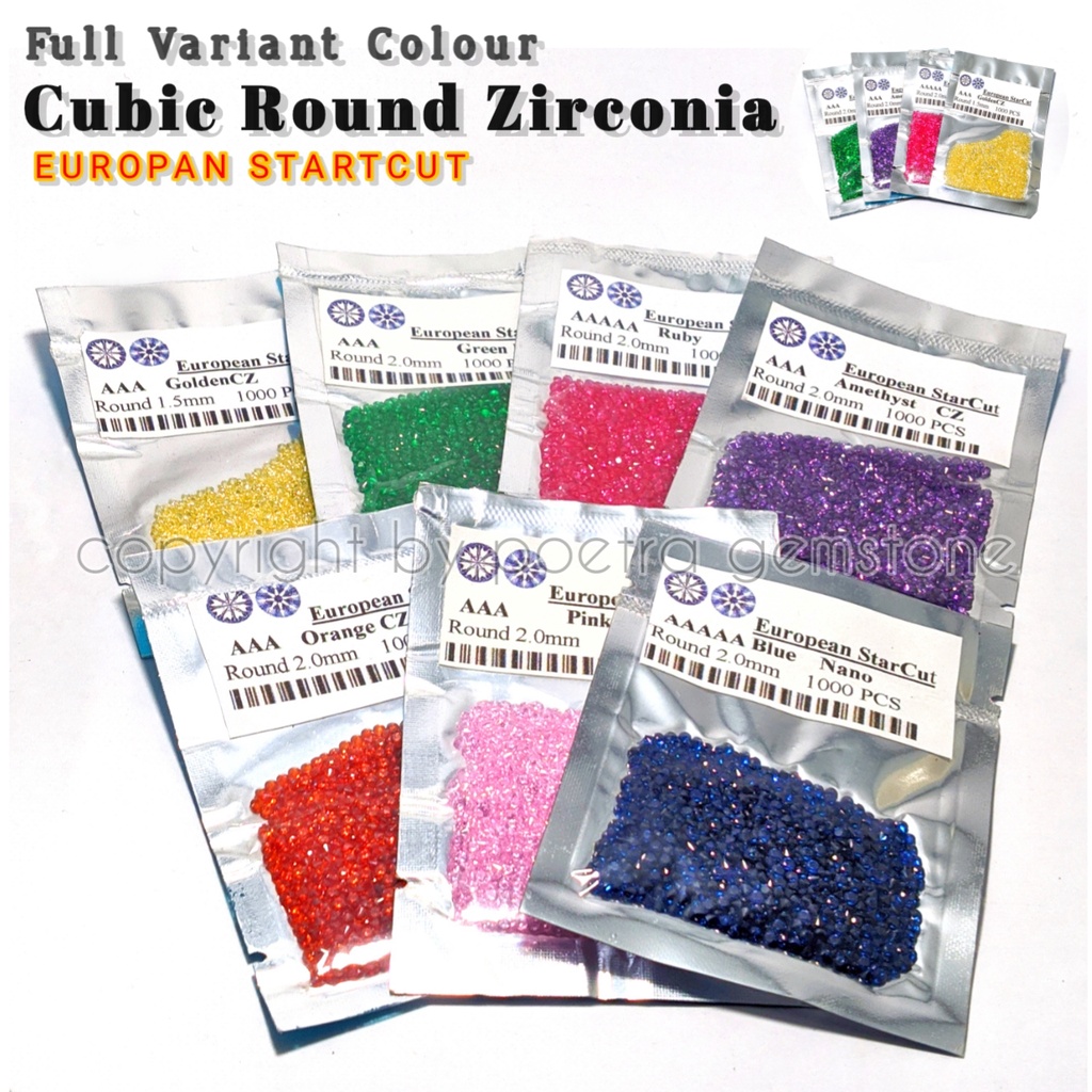 Jual Zircon Cubic Eropa Star Cut Full Variant Colour | Shopee Indonesia