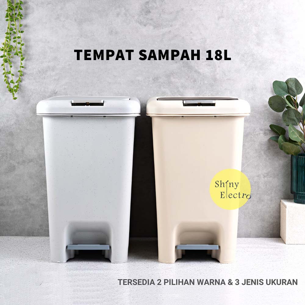Jual Tempat Tong Sampah Tutup Injak Besar 18L 18 Liter Rumah / Kamar Mandi / Apartemen [ Uk 18 L ...