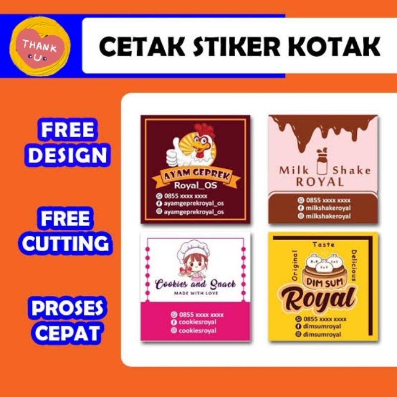 Jual Cetak Stiker Logo Custom Jualan Label A3 Kemasan Makanan Minuman ...