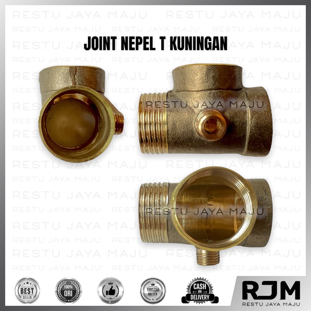 Jual Joint Nepel T Kuningan Tee Cabang 4 Sambungan T Otomatis Drat ...