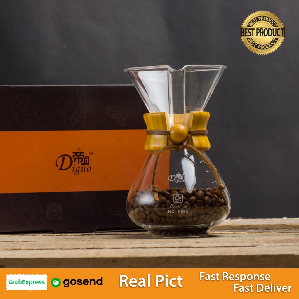 Jual Diguo Chemex Server 400ml Wood Handle Coffee Pot | Shopee Indonesia