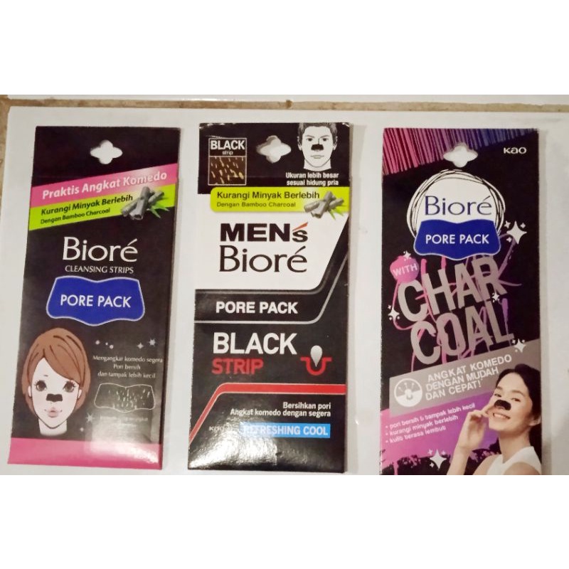 Jual Biore cleansing strip pore pack mens / woman (isi 4 strip ...