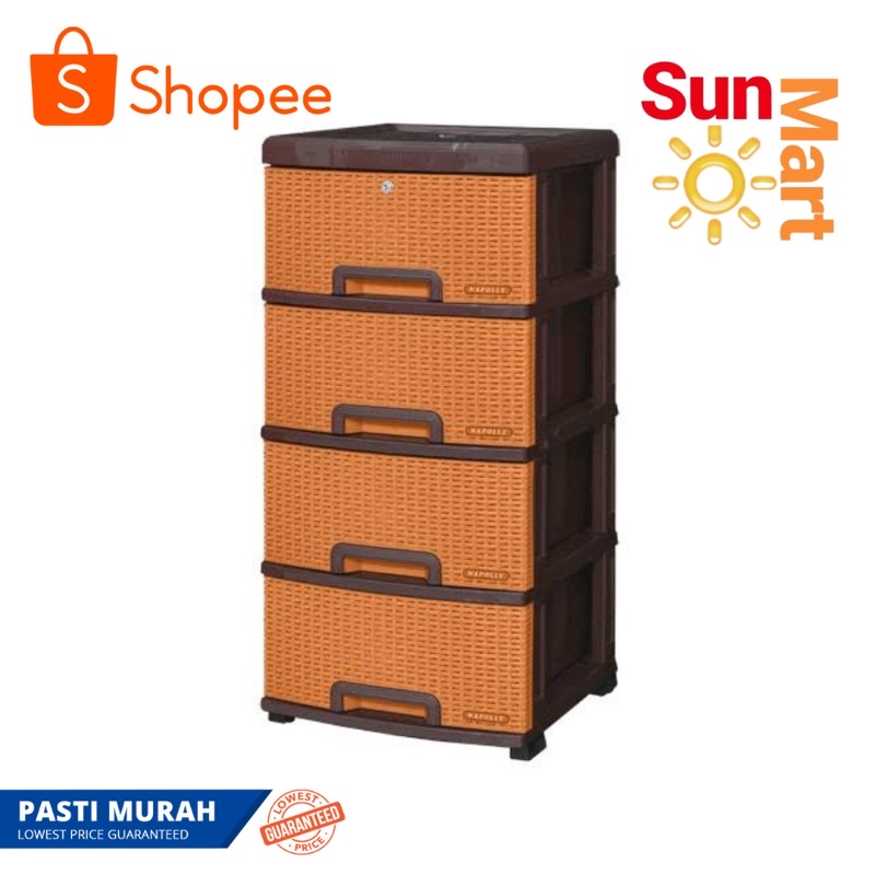 Jual NAPOLLY Laci Rotan Plastik Napolly SRS 4 AK1 Susun 4 Warna | Shopee Indonesia