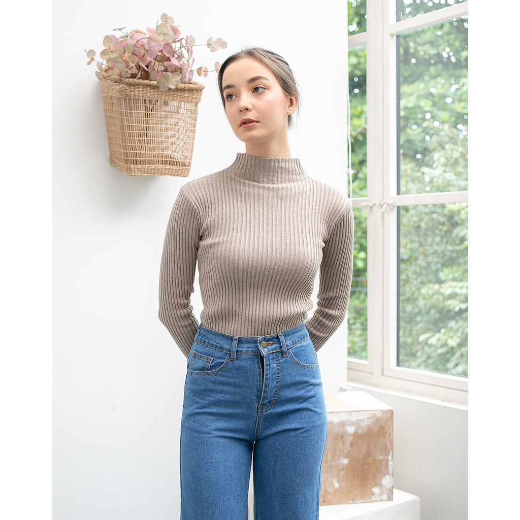 Jual Thea Inner Knit Turtleneck Atasan Rajut | Shopee Indonesia